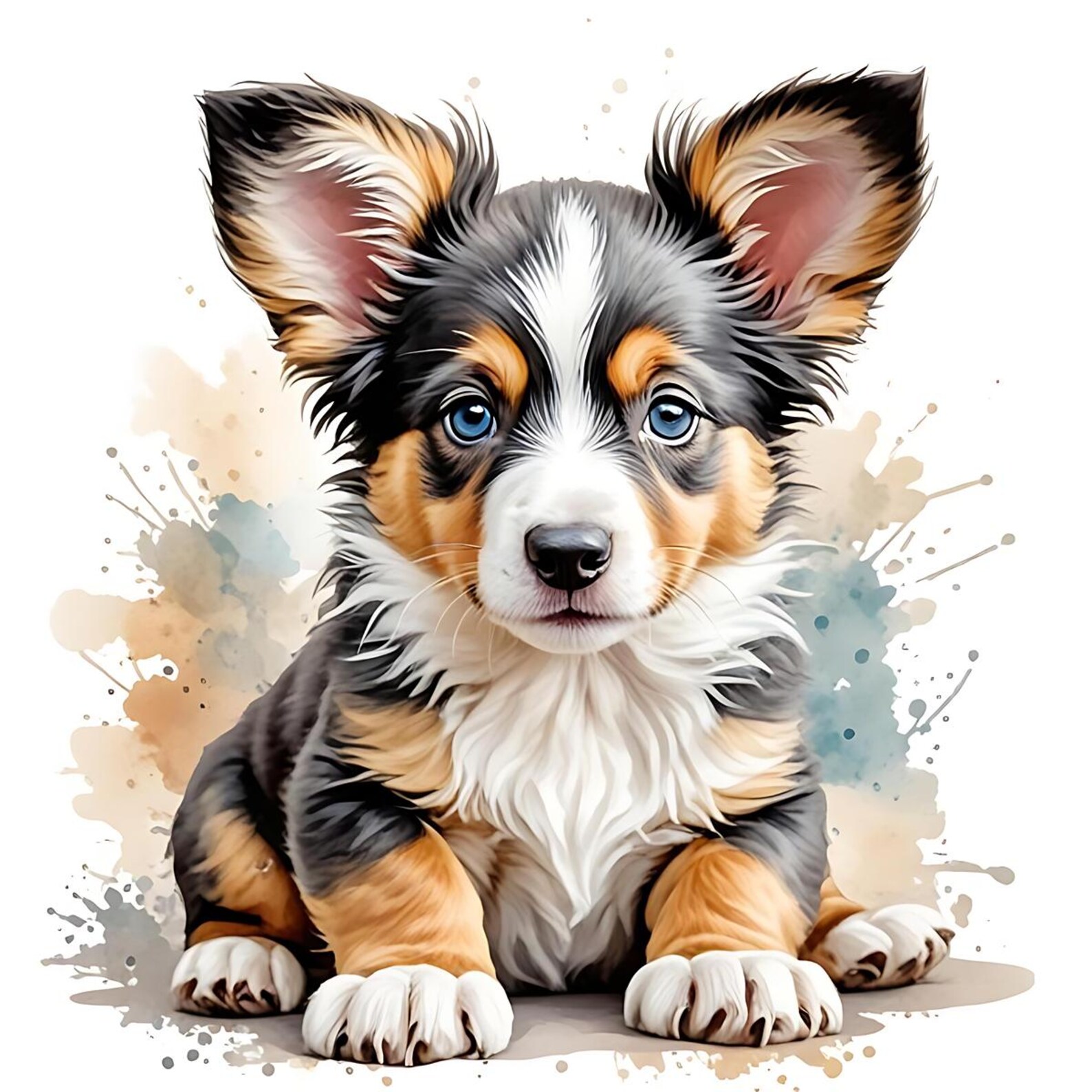 Set of 10, Puppy Clipart Bundle, Watercolor Puppies PNG, Animal Art ...