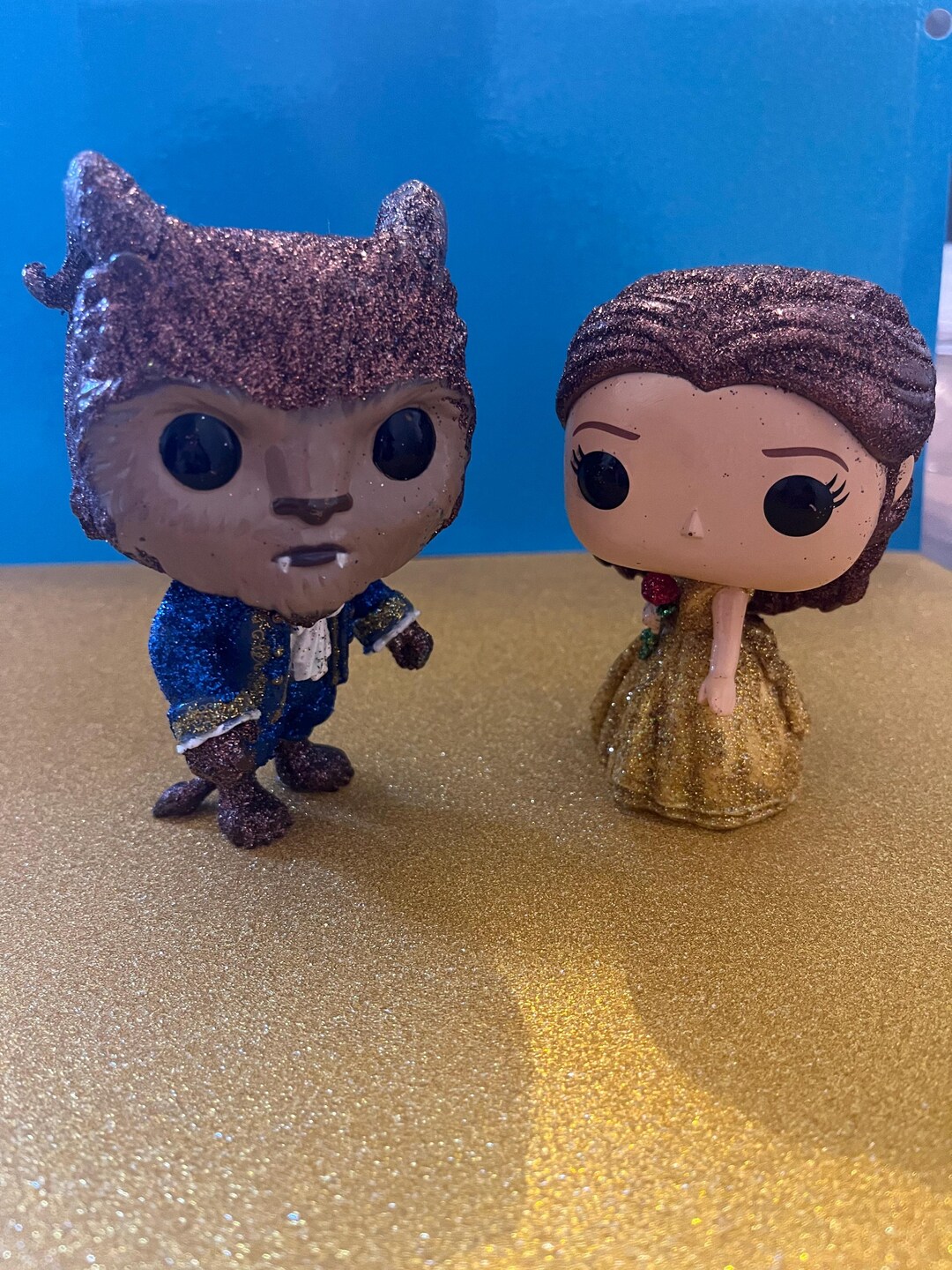 Custom Beauty and the Beast Pop Figures Glitter - Etsy