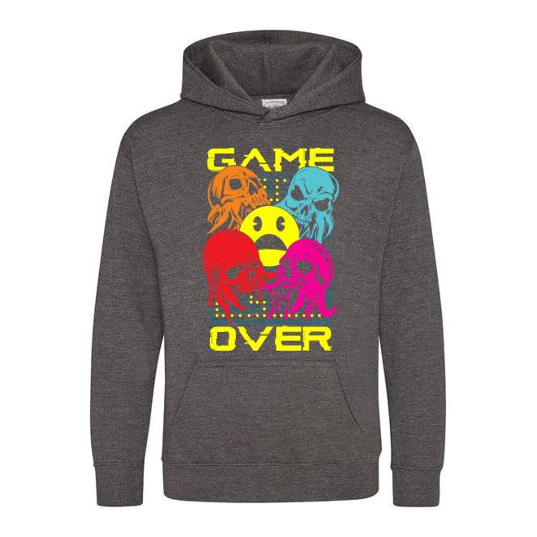 Game Over Pac-man Video Game Inspired Kid's Hoodie, Stylish Casual ...