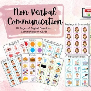 Non Verbal Communication Cards, Visual Board Flash Cards Printable ...