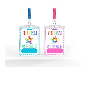 Autism Alert Tag, Special Needs, Printable, Emergency ID, Safety Info ...