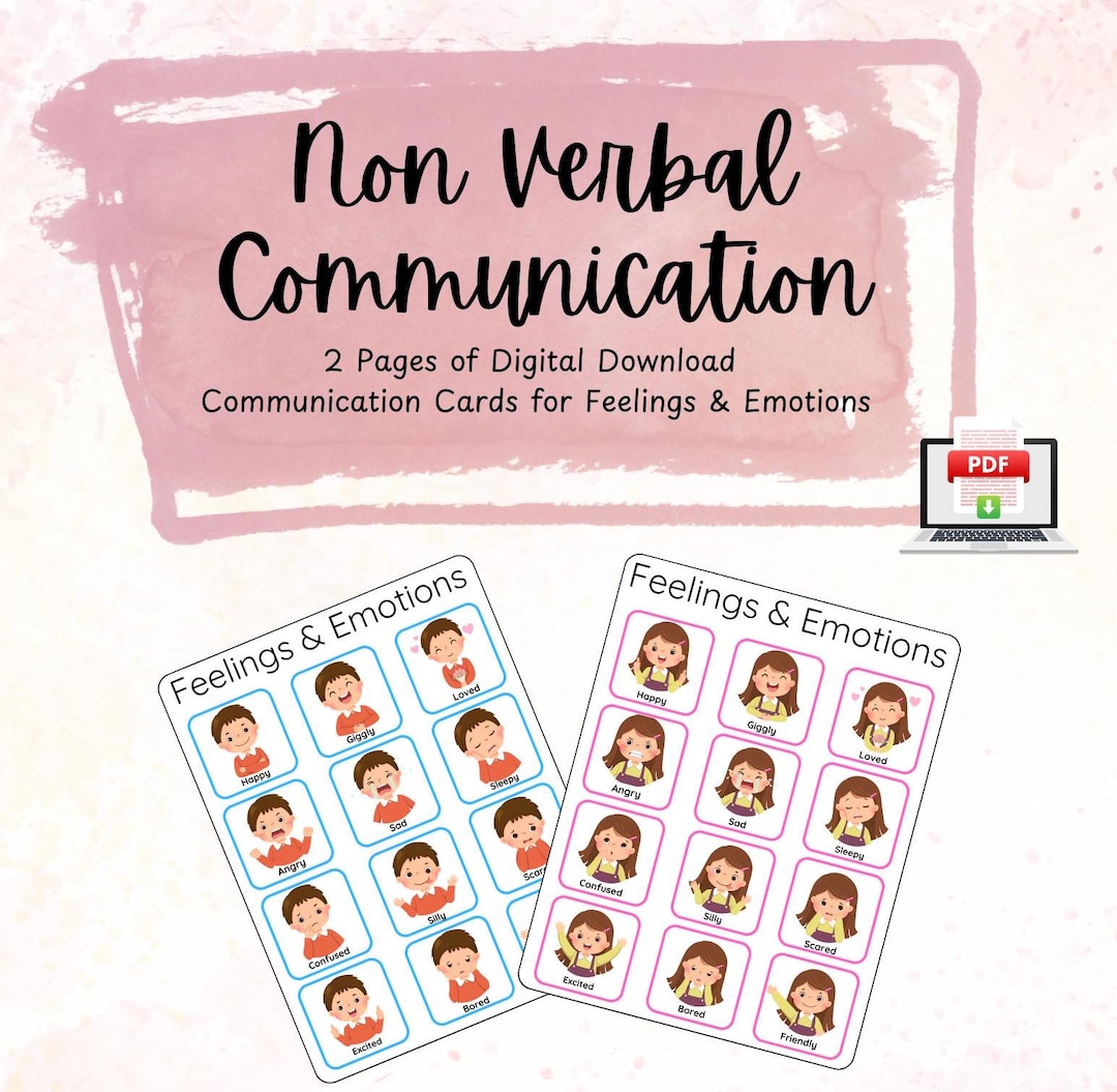 Non Verbal Feelings Communication Cards, Visual Board Flash Cards ...
