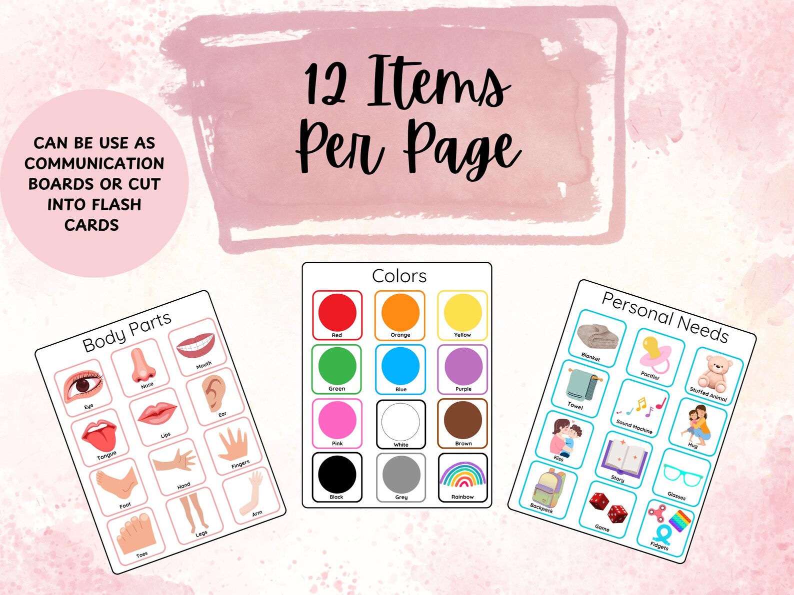 Non Verbal Communication Cards, Visual Board Flash Cards Printable ...