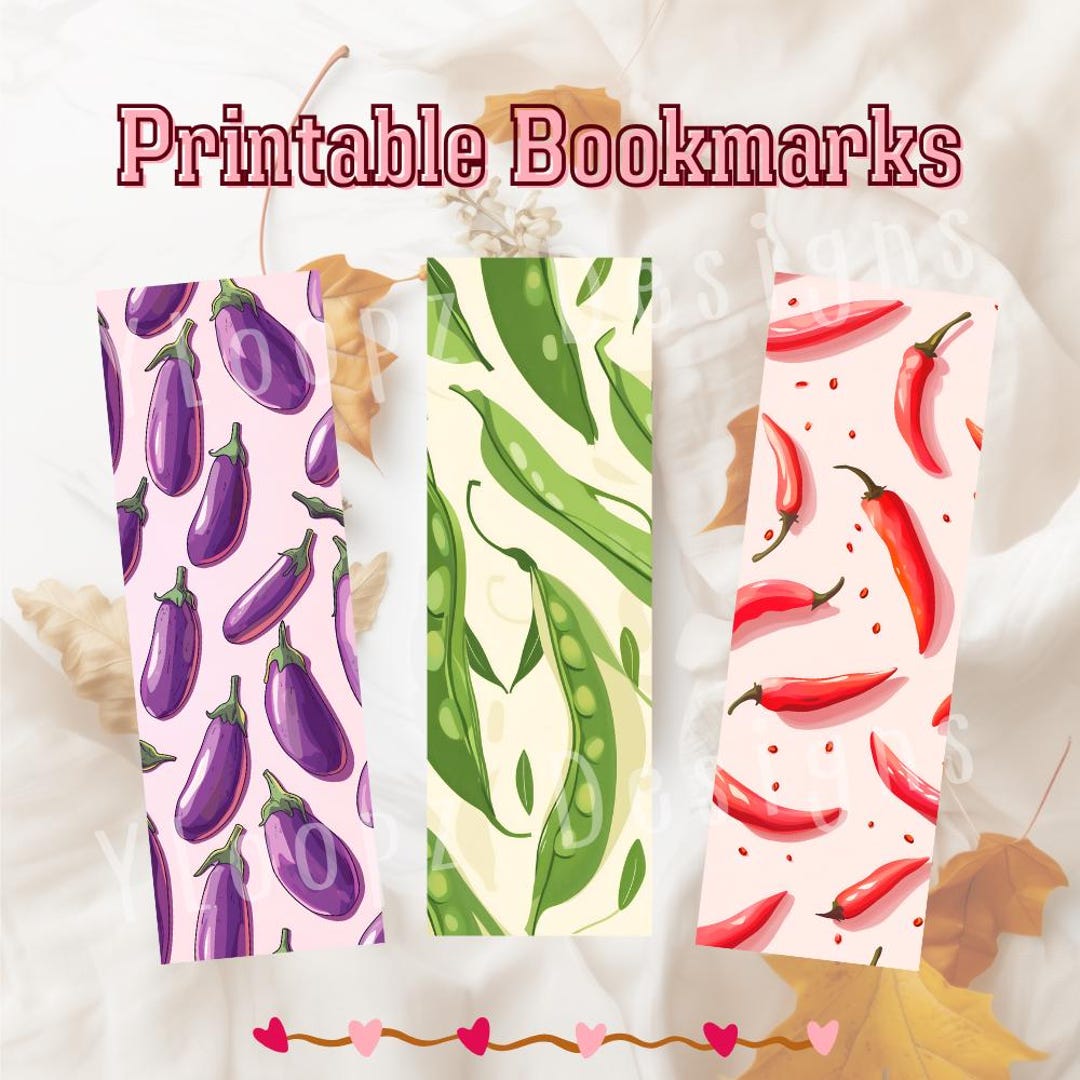 Printable Vegetable Bookmarks Digital Download, Cute Veggie Bookmarks ...