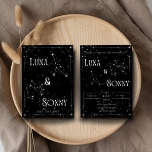 Celestial Wedding Invitation Template, Stars and Moon Invite, Celestial ...