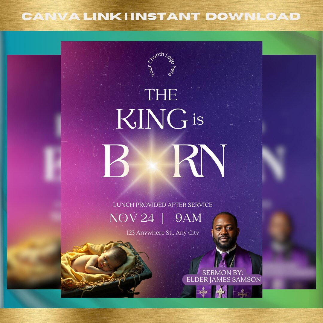 Church Event Poster Flyer, Editable in Canva, Church Conference ...