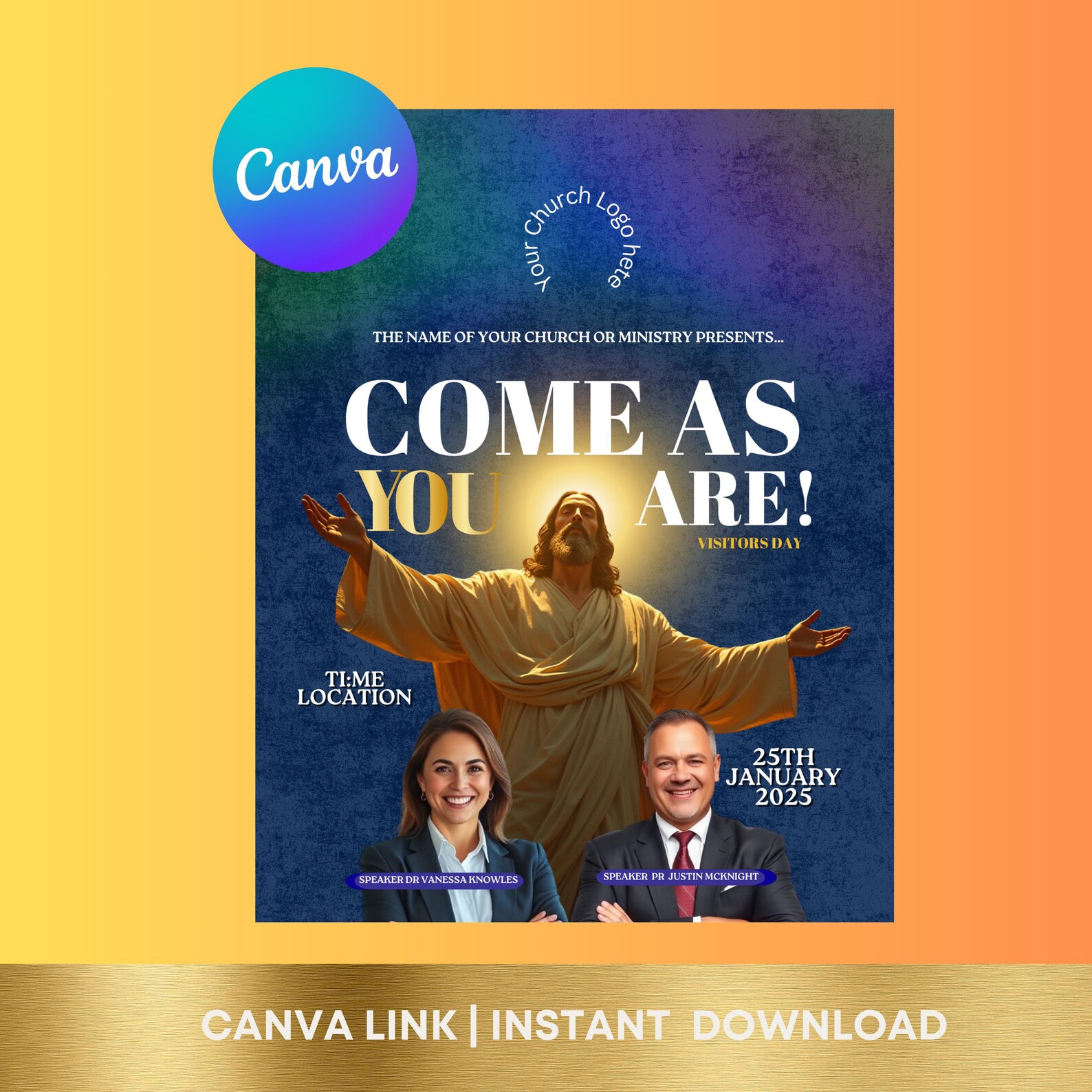 Church Event Poster Flyer, Editable in Canva, Church Confrence, Digital ...