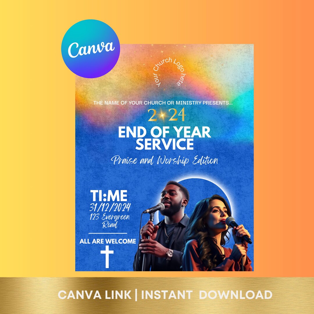 Church Event Poster Flyer, Editable in Canva, Church Confrence, Digital ...