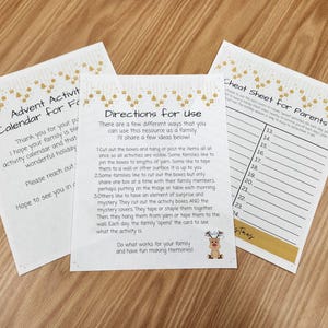 Printable Advent Activity Calendar for Families - Etsy