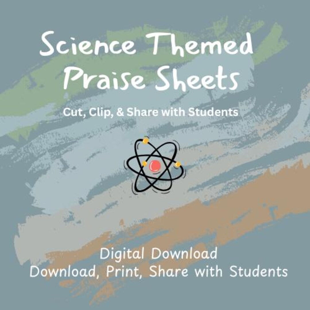 Printable Encouragement Notes for Students - Science Themed Slips/tags ...