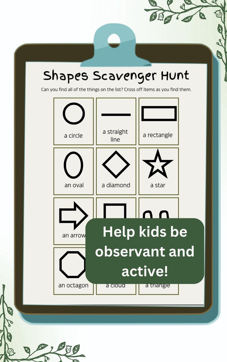 Shapes Scavenger Hunt for Parties, Games, and Learning - Etsy