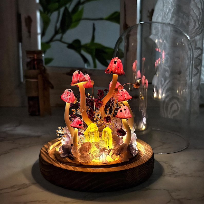 Handmade Mushroom Night Light | Fairycore Decor Gift | Whimsical ...