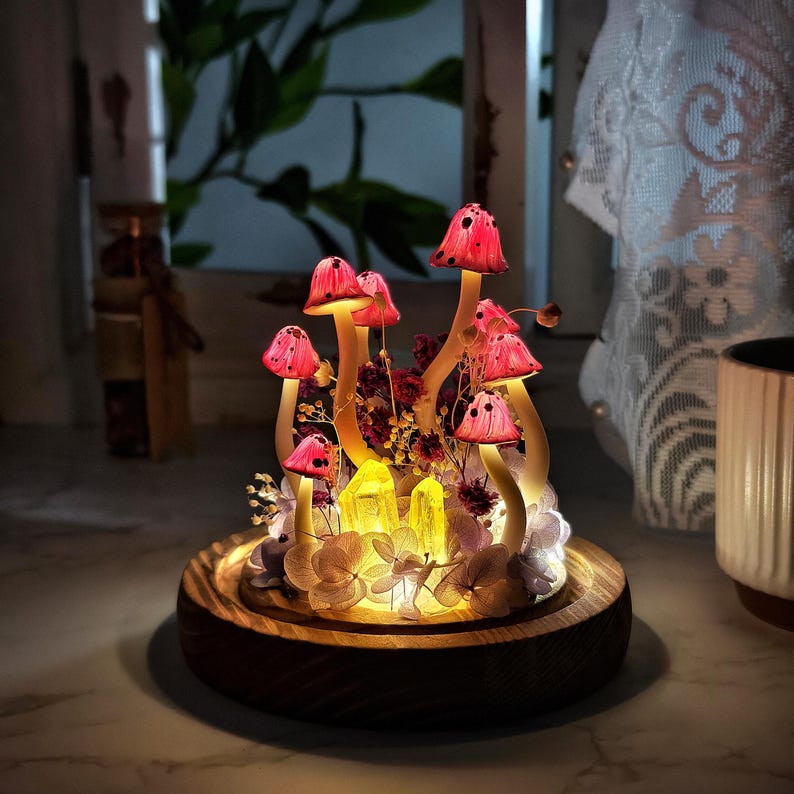 Handmade Mushroom Night Light | Fairycore Decor Gift | Whimsical ...