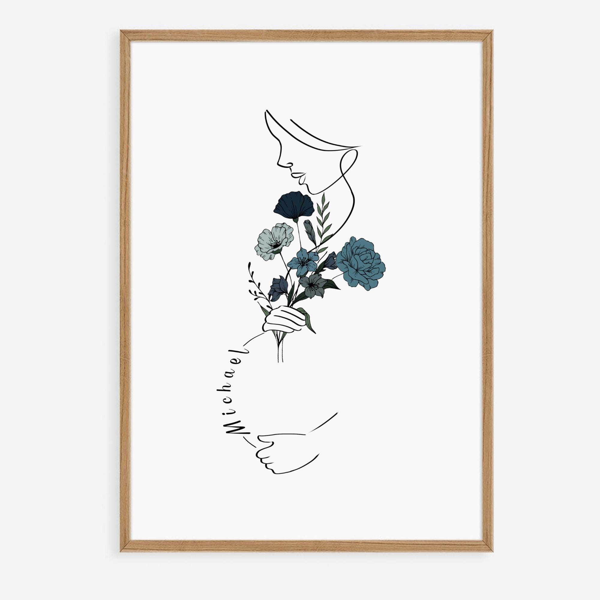 Custom Angel Baby Digital Line Art Print | Infant Loss Miscarriage ...