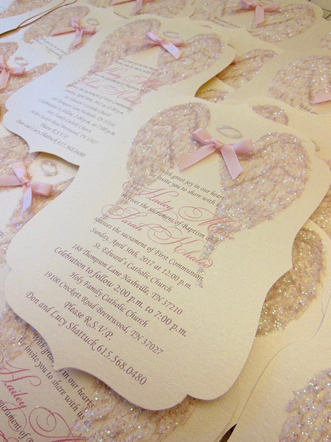 Shimmer Angel Wing Invitation - Etsy