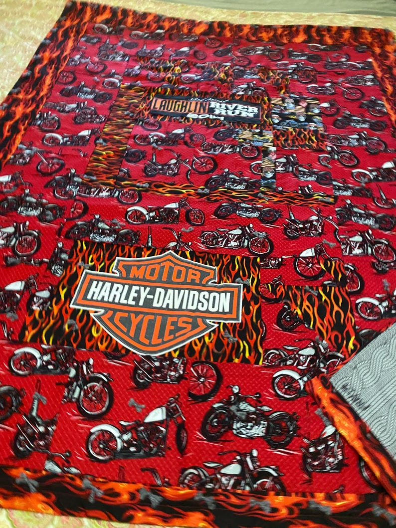Harley-davidson river Run Ii Quilt 55x42 - Etsy