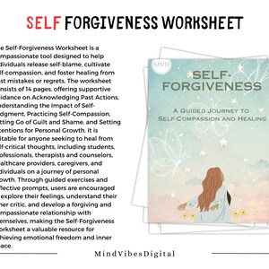 Self Forgiveness Worksheet, Therapy Tools, Self Care Journal, Emotional ...