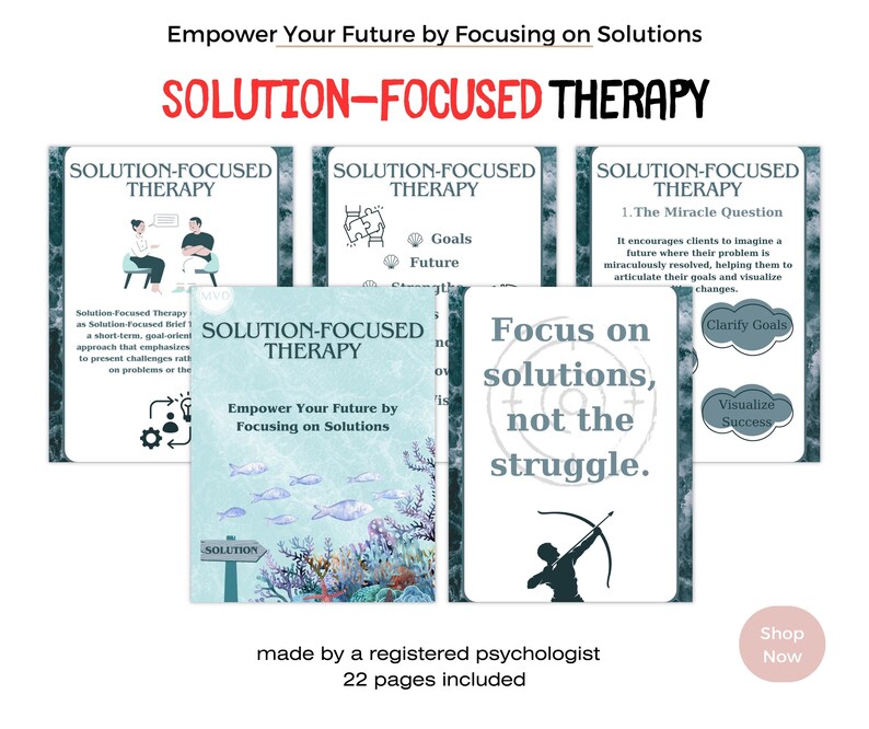 Solution Focused Therapy Worksheet, Printable Planner, Self-care ...