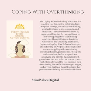 Coping With Overthinking Worksheet, Anxiety Relief, Therapy Worksheets ...