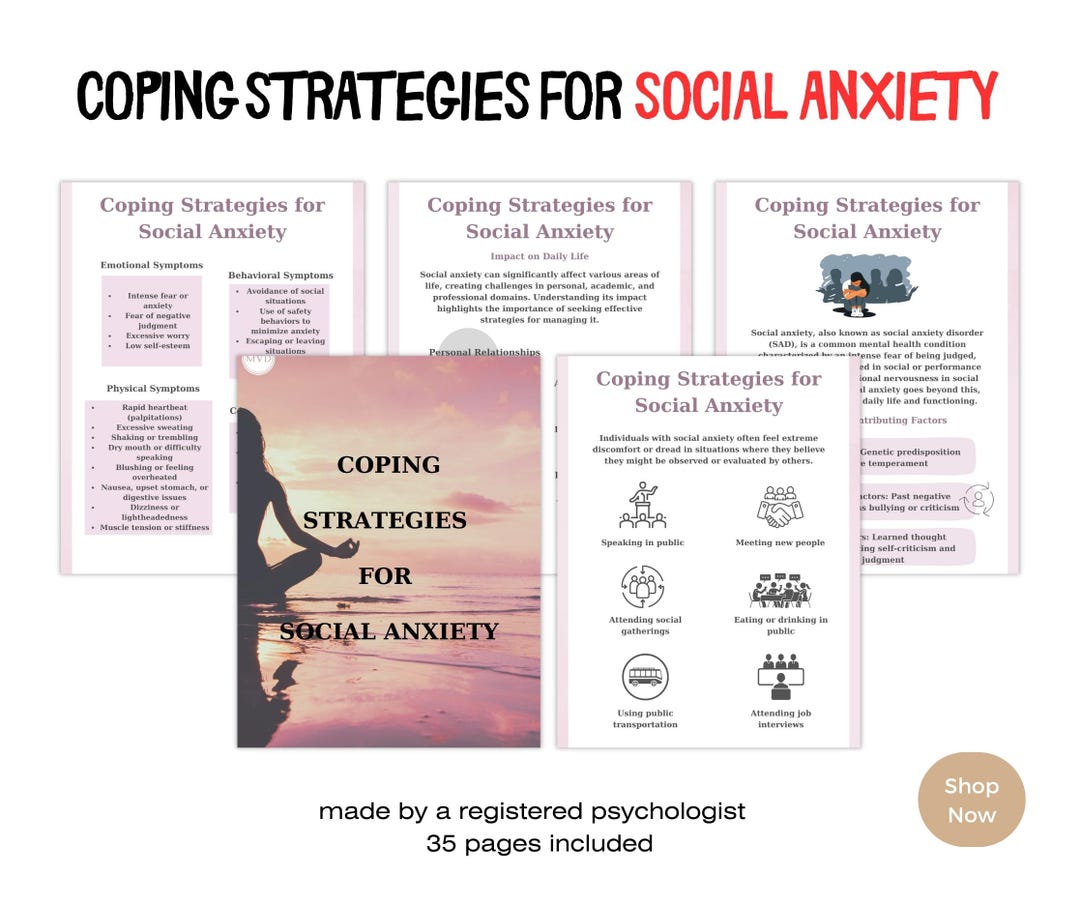 Coping Strategies for Social Anxiety Worksheet, Anxiety Management ...
