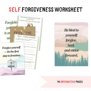 Self Forgiveness Worksheet, Therapy Tools, Self Care Journal, Emotional ...
