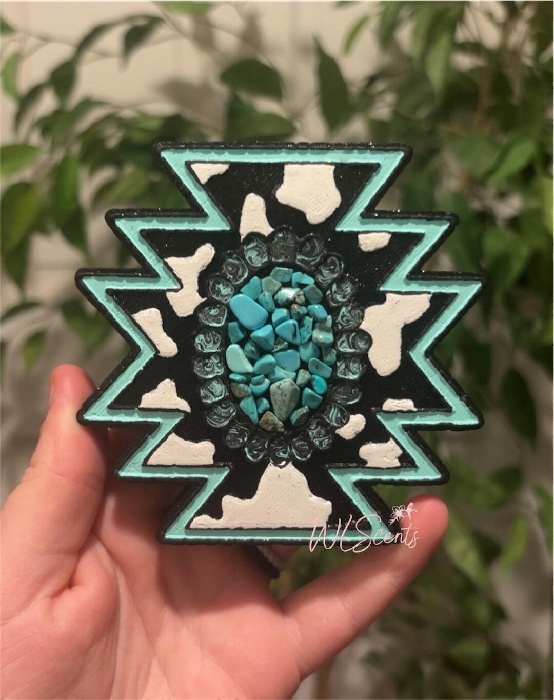 Cow Print Aztec Concho Car Freshie | Custom Colors & Scents | Western ...