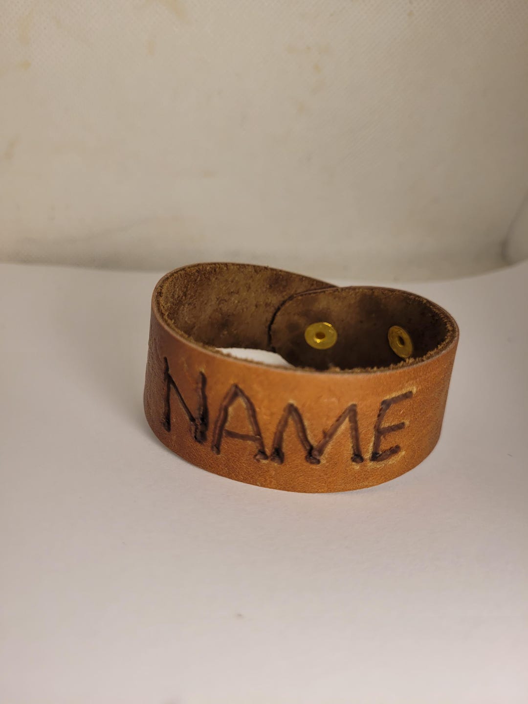 Pyrography Engraved Leather Personalized Bracelet - Etsy
