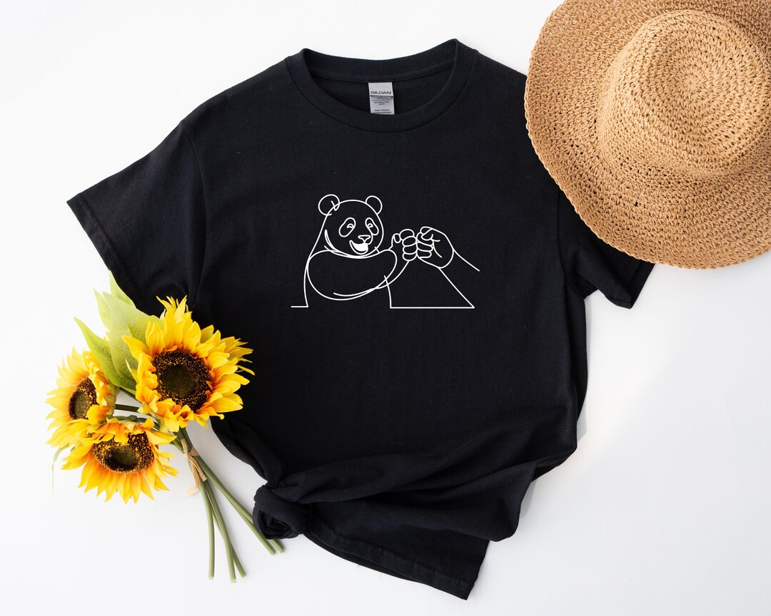 Panda Friendship T-shirt: Animal Lover Fist Bump Tee - Etsy