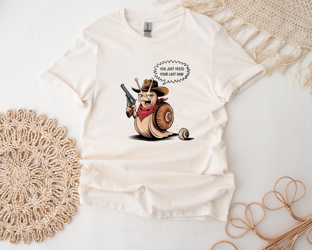 Snail Cowboy T-shirt: Western Animal Lover Tee - Etsy