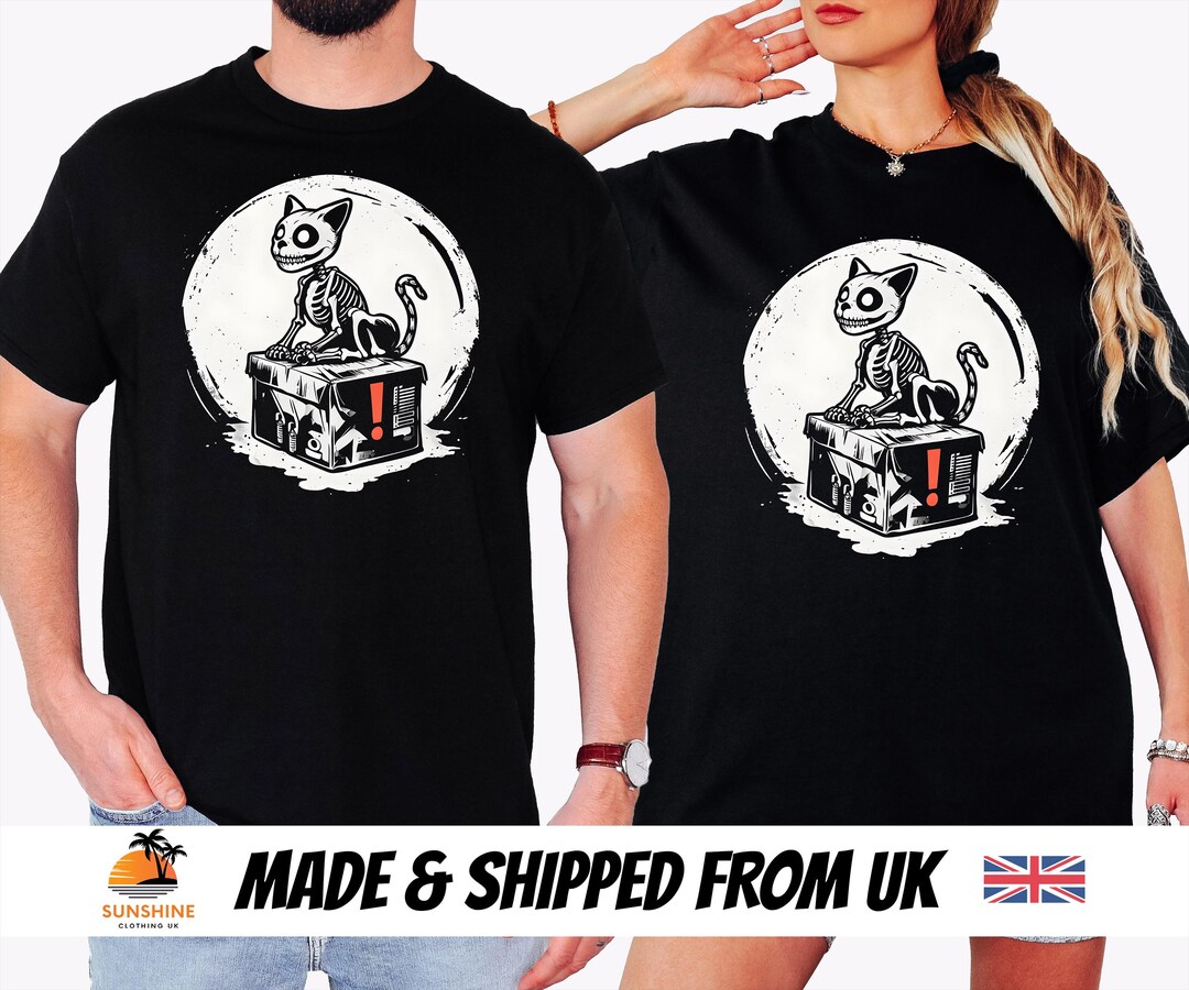 Skeleton Cat on A Box of TNT Skeleton Cat T-shirt Skeleton Funny Tee ...