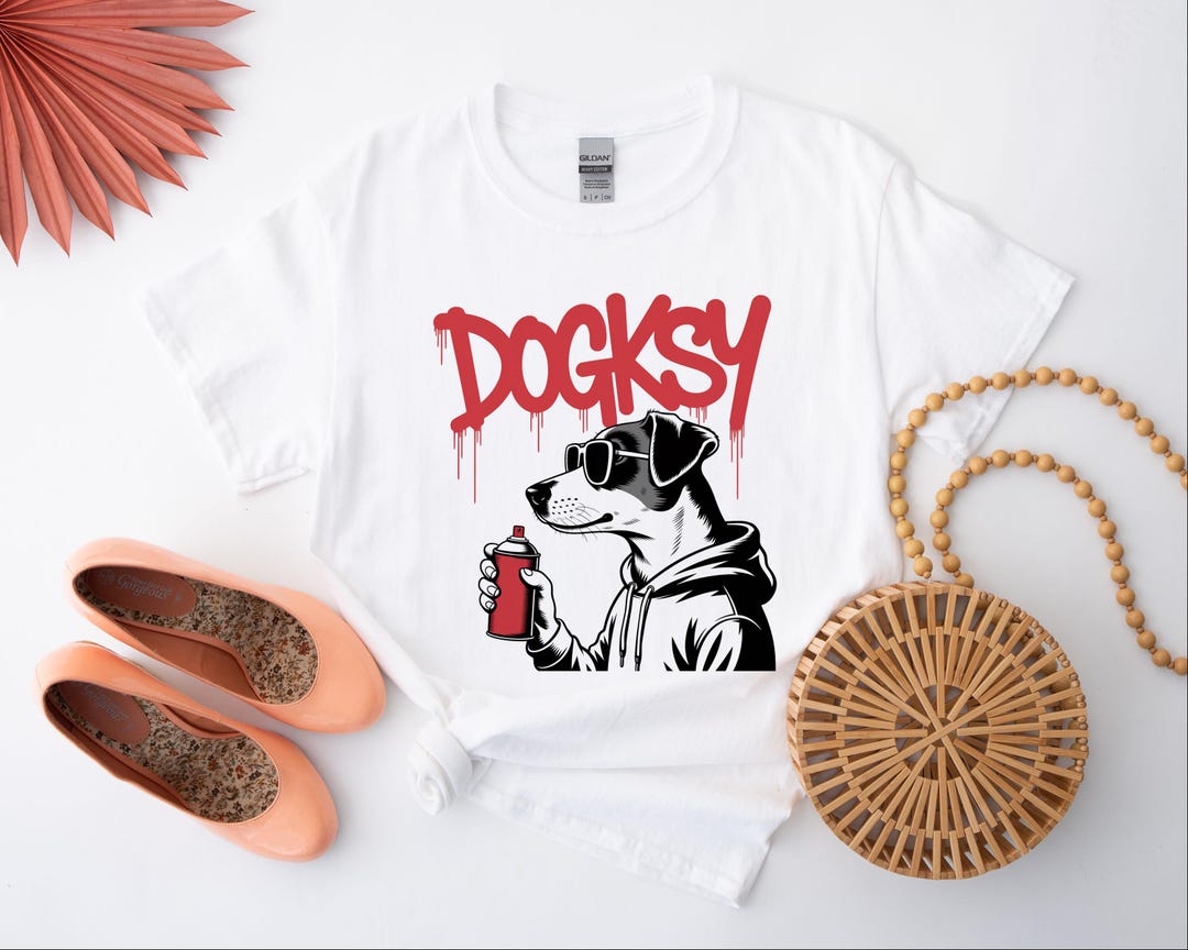 Jack Russell Mural T-shirt for Dog Owner Graffiti Shirt Funny Jack ...
