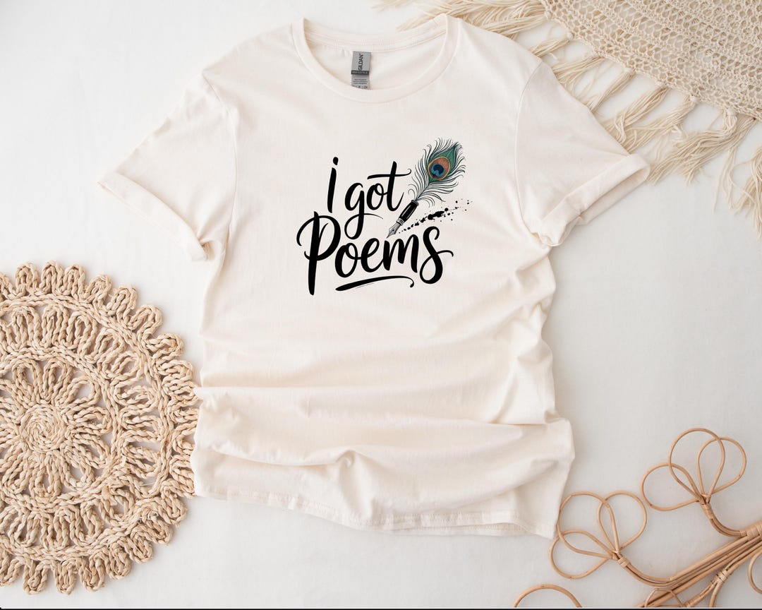 Poetry T-shirt: Peacock Feather Poem Shirt for Writers - Etsy