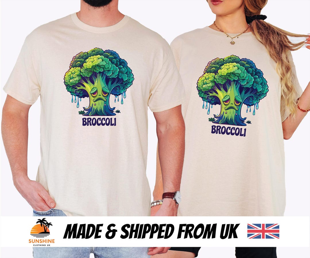 Broccoli T-shirt for Stoners Psychedelic T Shirt Funny Broccoli Canabis ...
