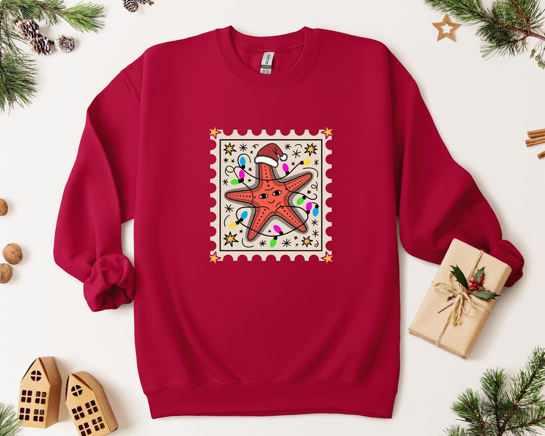 Starfish Stamp Christmas Jumper : Vintage Ocean Unisex Xmas Sweater - Etsy