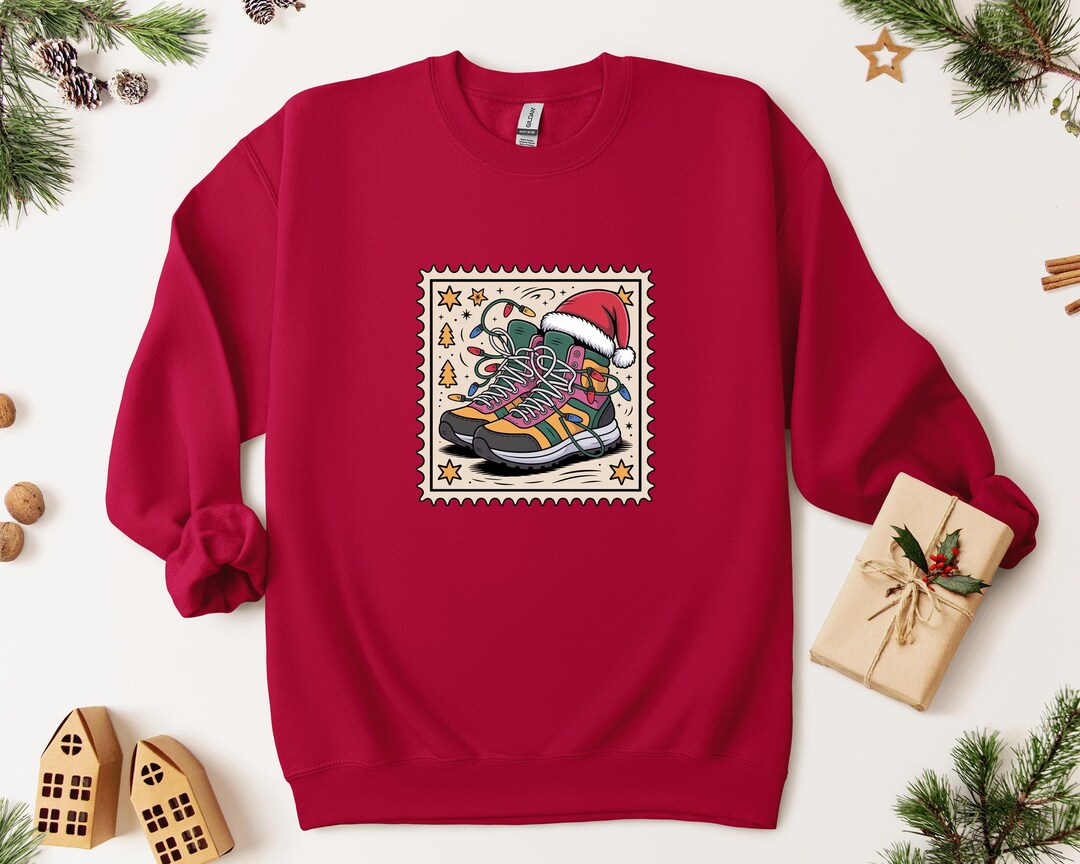 Trainers Stamp Christmas Jumper : Vintage Running Unisex Xmas Sweater ...