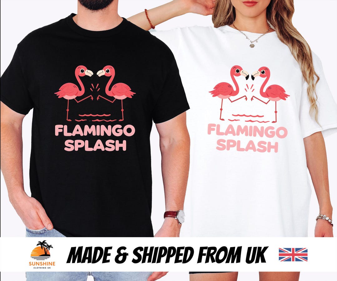 Flamingo T-shirt Splashing Flamingos T Shirt Flamingo Tee Gift for Him ...