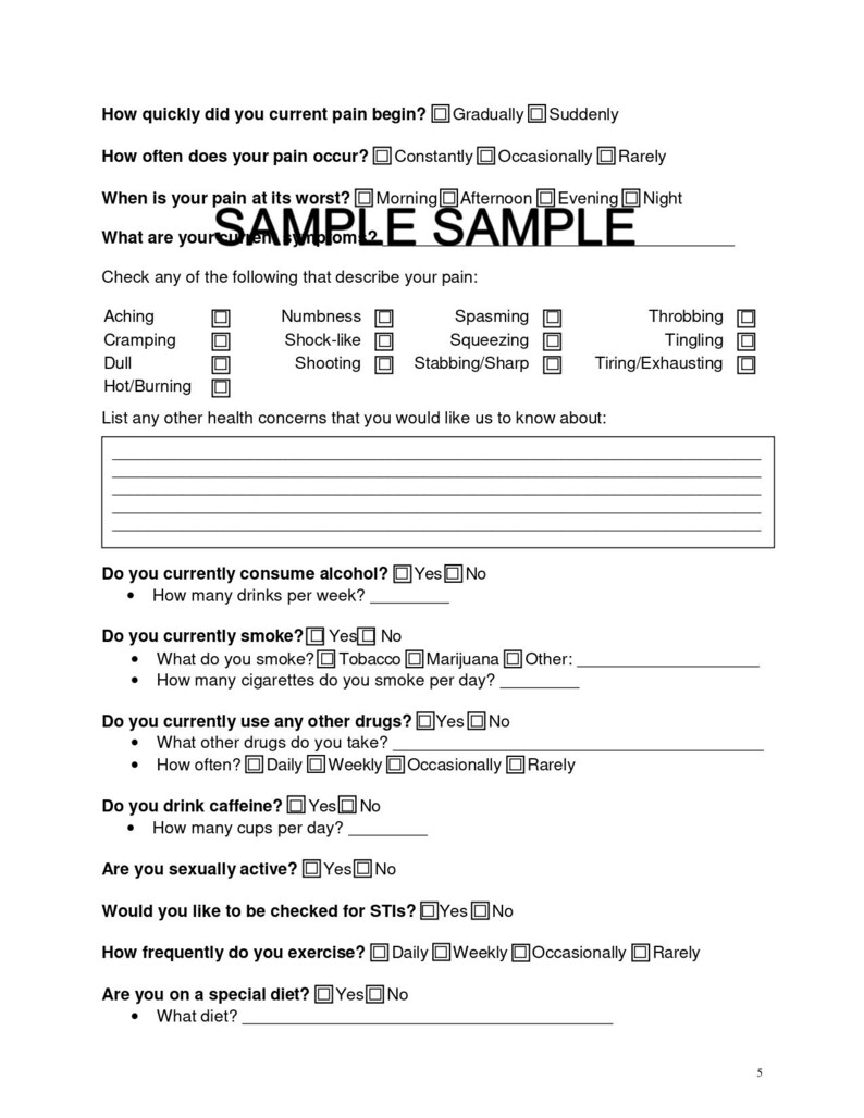 Medical Intake Form in PDF & Word Editable/fillable - Etsy