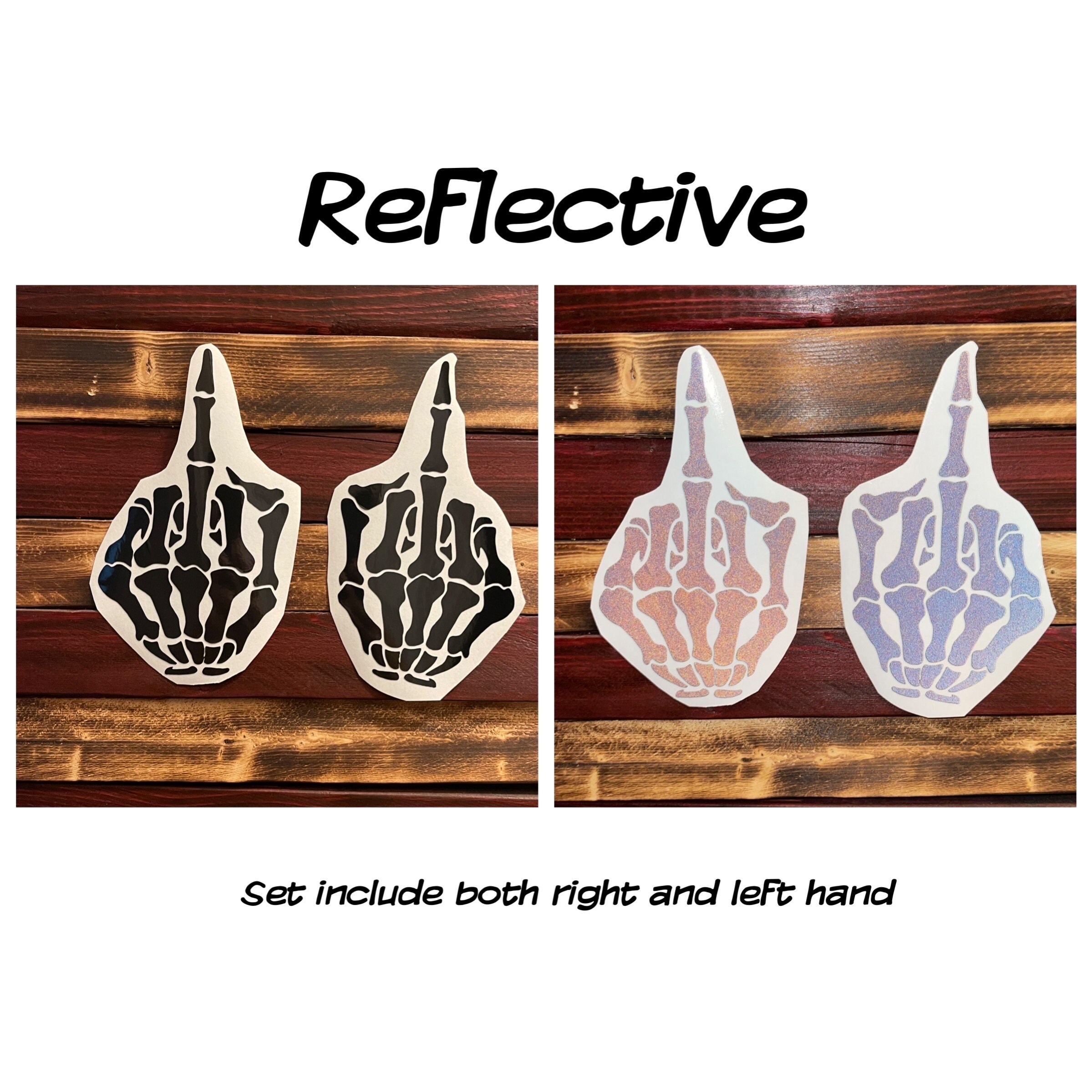 REFLECTIVE Skeleton Middle Finger Flip off Hand Decal Sticker for Car ...