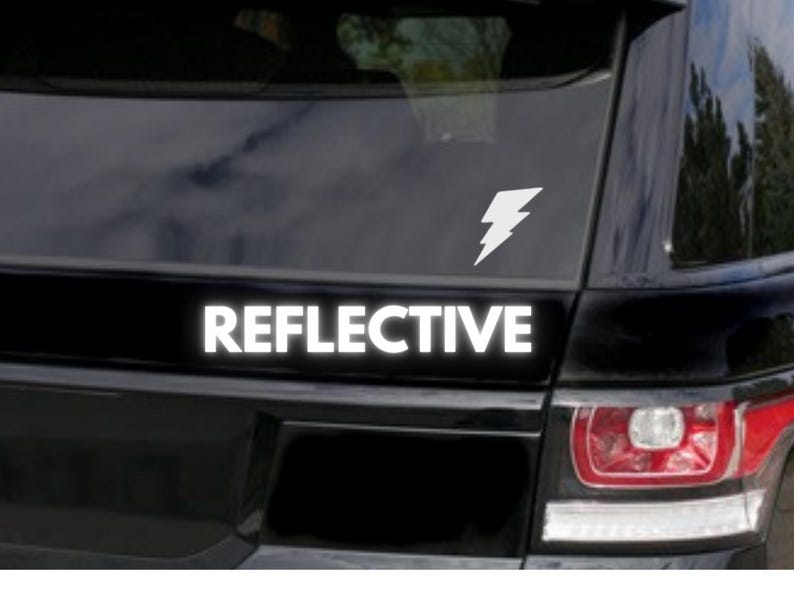 REFLECTIVE Lightning Bolt Vinyl Sticker Decal Car Window Bumper Laptop ...