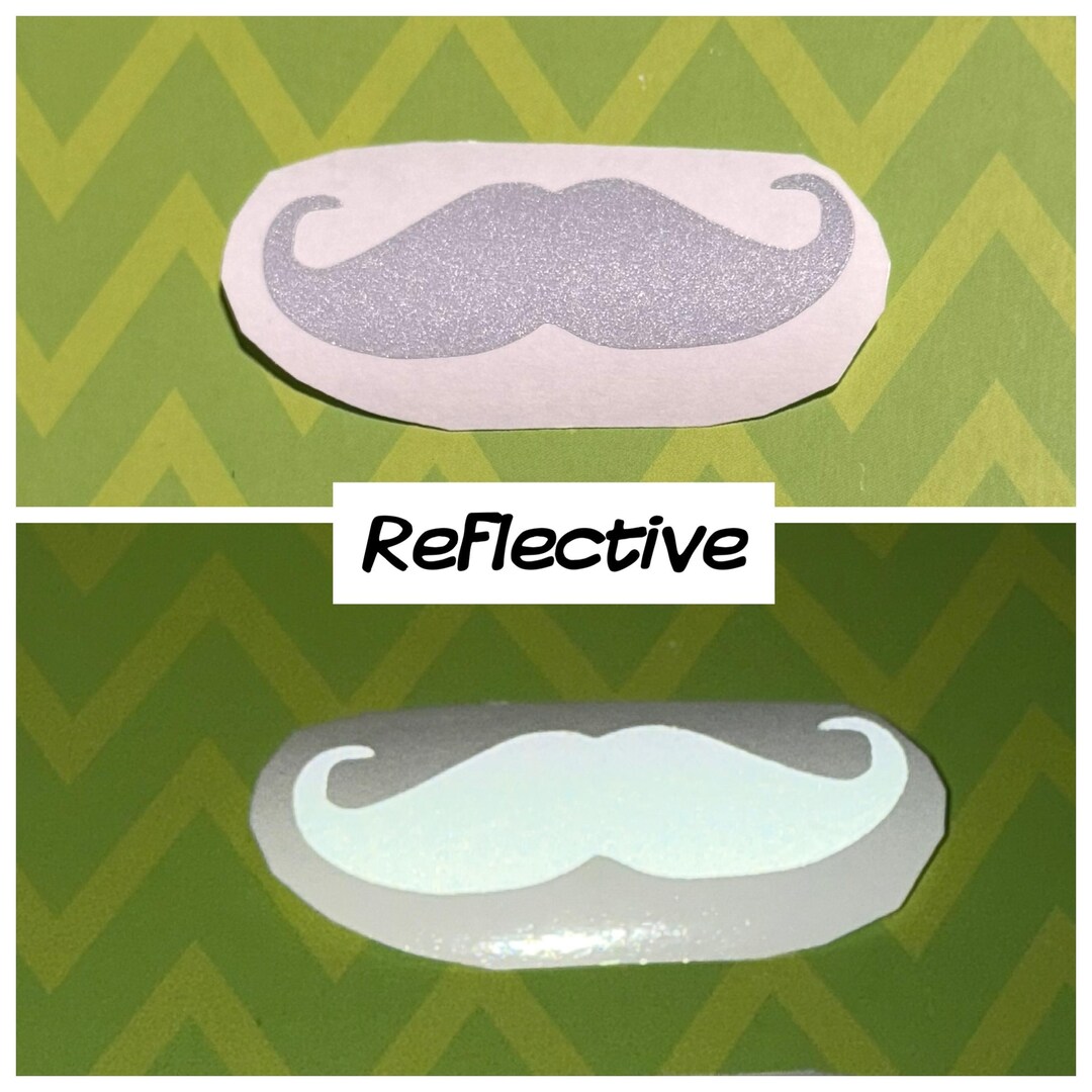 REFLECTIVE Mustache Decal Sticker for Car Window Bumper Mirror, Cup ...