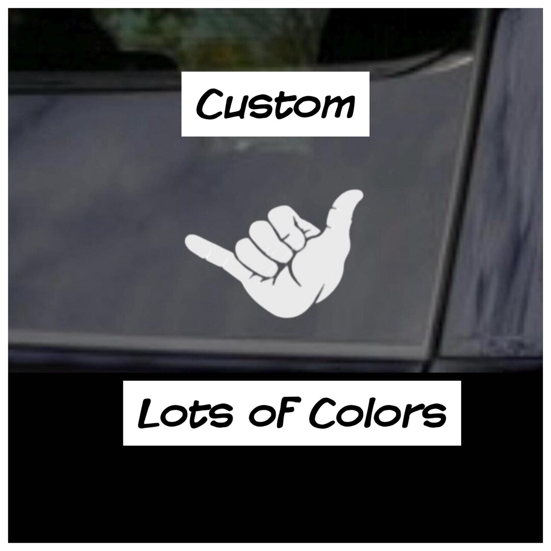 Hang Loose Hand Decal Sticker Wave for Car Mirror Window Bumper Laptop ...