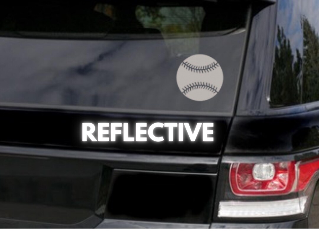 REFLECTIVE Baseball Softball Decal Decal Sticker for Car Window Bumper ...