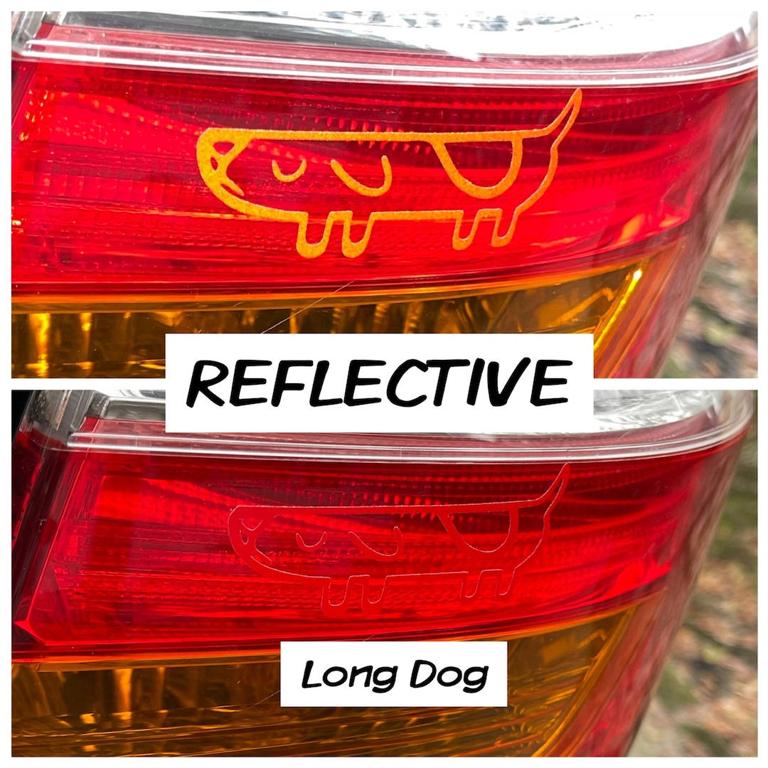REFLECTIVE Dog Decal Sticker for Car Window Bumper, Cup, Lap Top ...