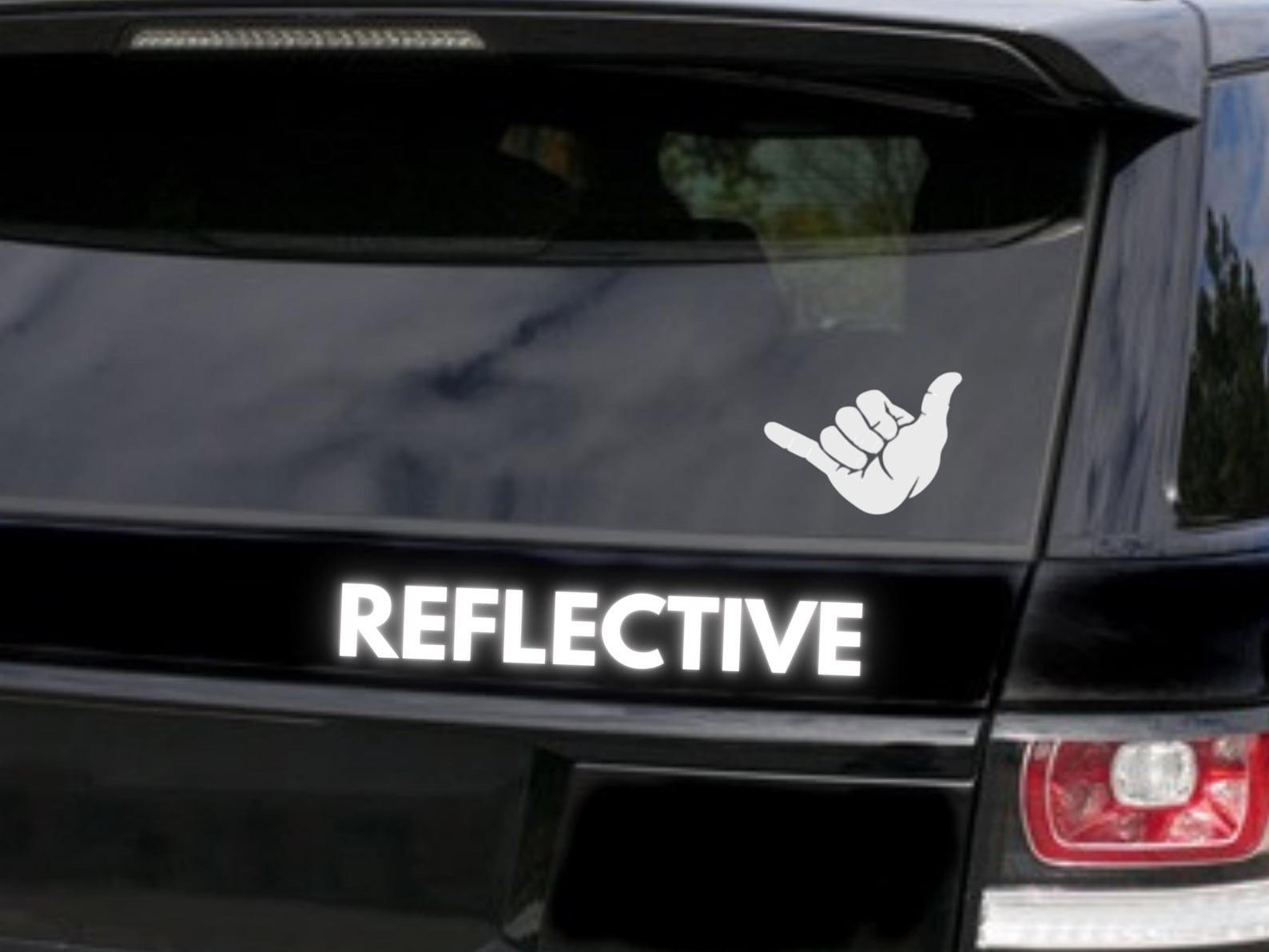 REFLECTIVE Hang Loose Hand Decal Sticker Wavefor Car Mirror Window ...