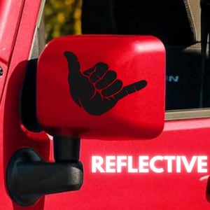 REFLECTIVE Hang Loose Hand Decal Sticker Wavefor Car Mirror Window ...