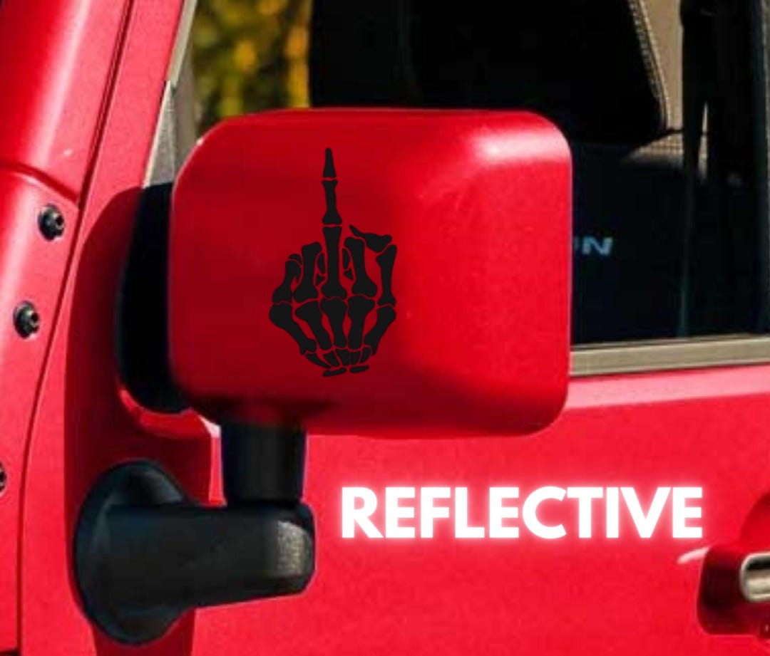 REFLECTIVE Skeleton Middle Finger Flip off Hand Decal Sticker for Car ...