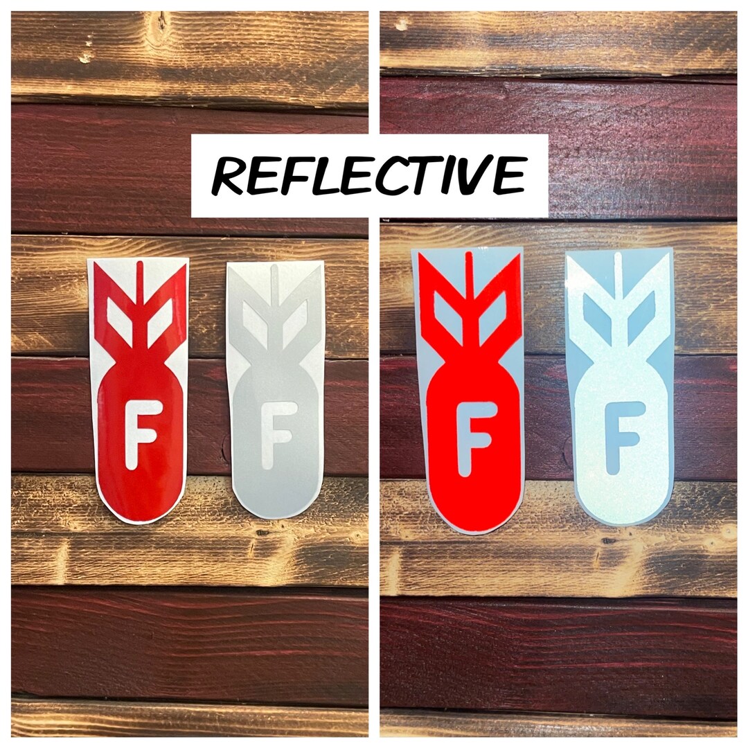 REFLECTIVE “F” Bomb Decal Sticker for Car Mirror Window Bumper Laptop ...