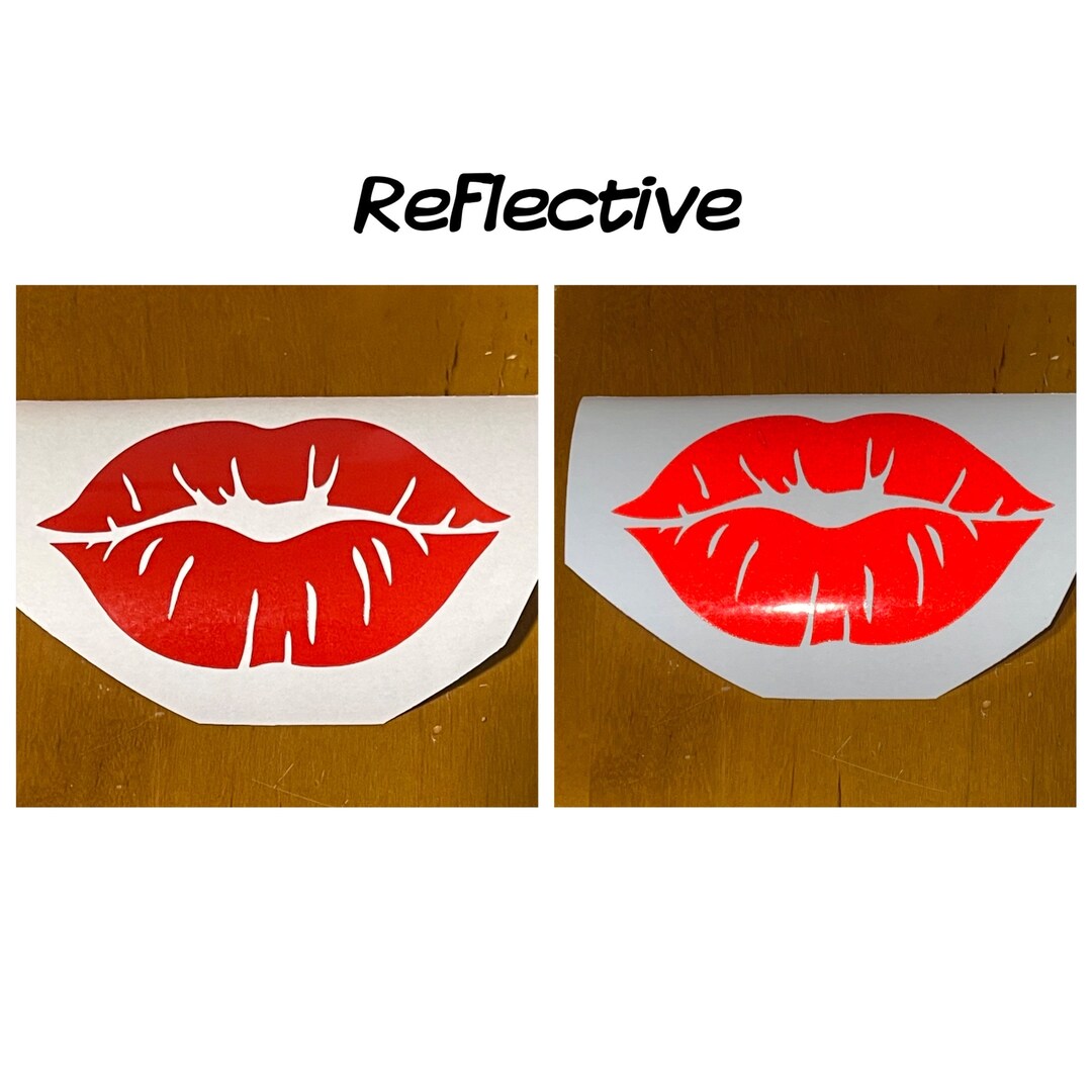 REFLECTIVE Kiss Lips Vinyl Sticker Decal for Car Window Bumper Laptop ...