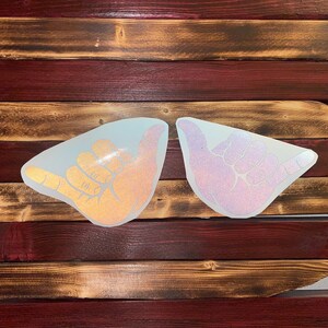 REFLECTIVE Hang Loose Hand Decal Sticker Wavefor Car Mirror Window ...