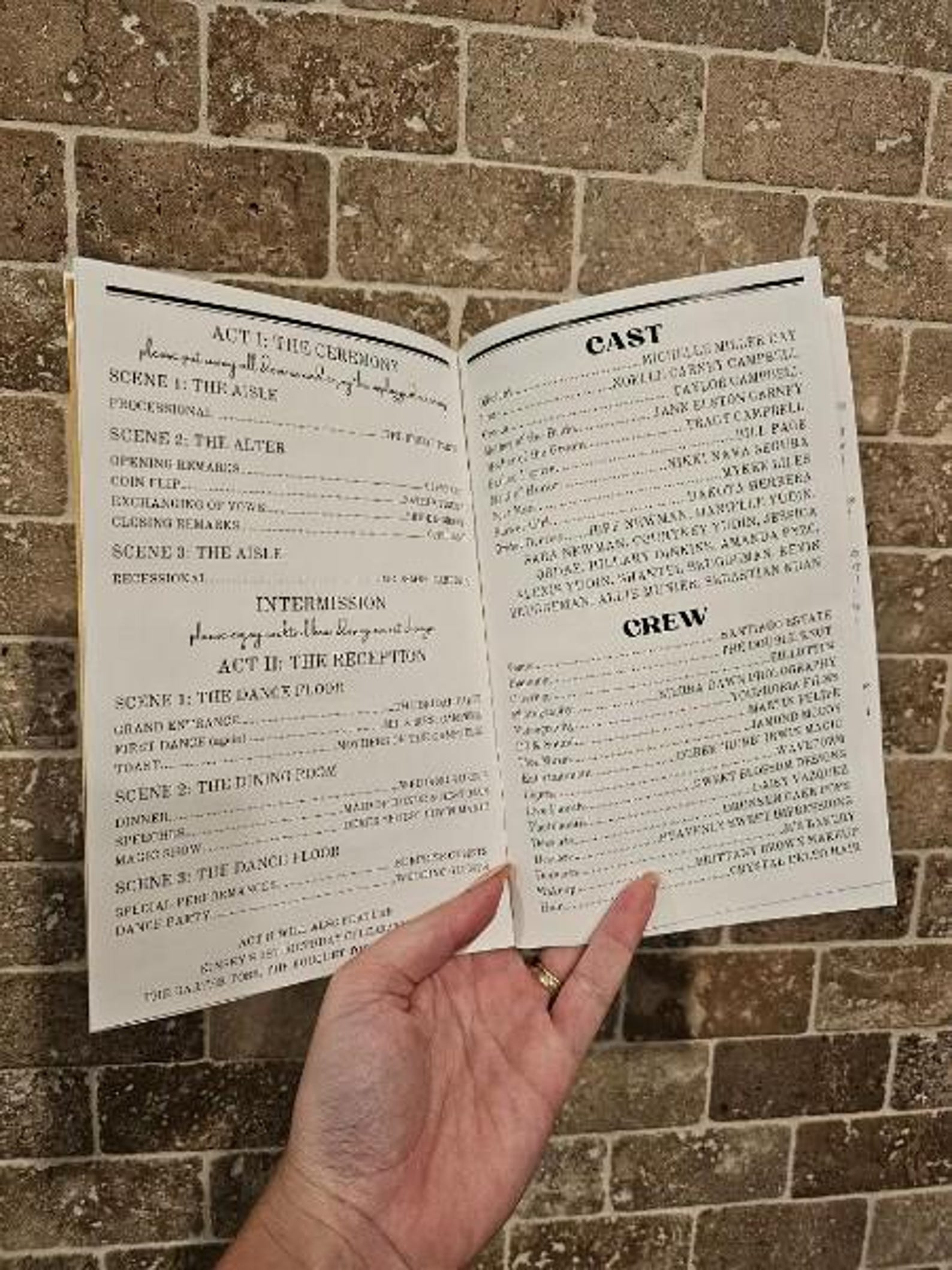 Wedding Playbill MADE TO ORDER - Etsy